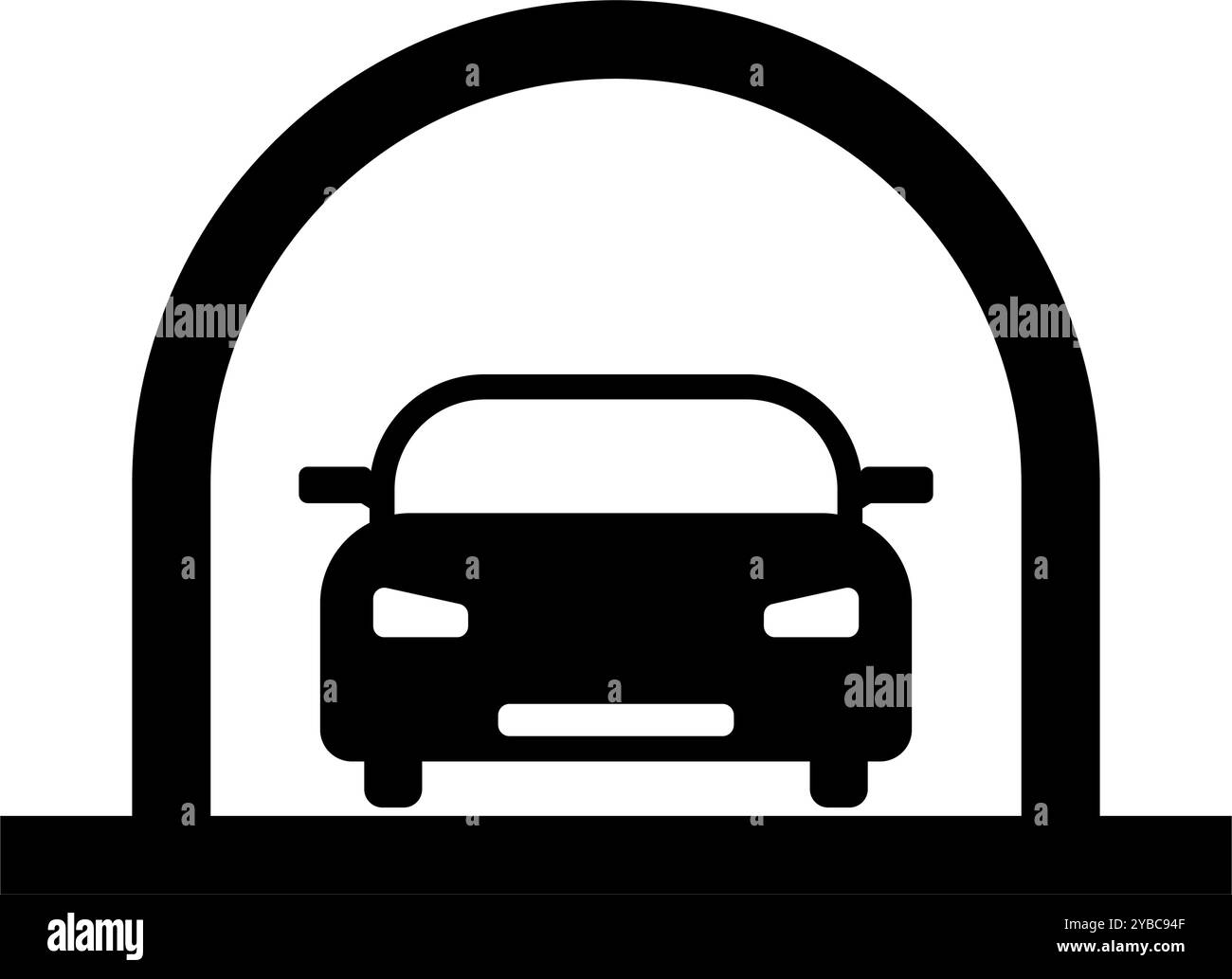 Tunnel and car silhouette icon. Editable vector Stock Vector Image ...