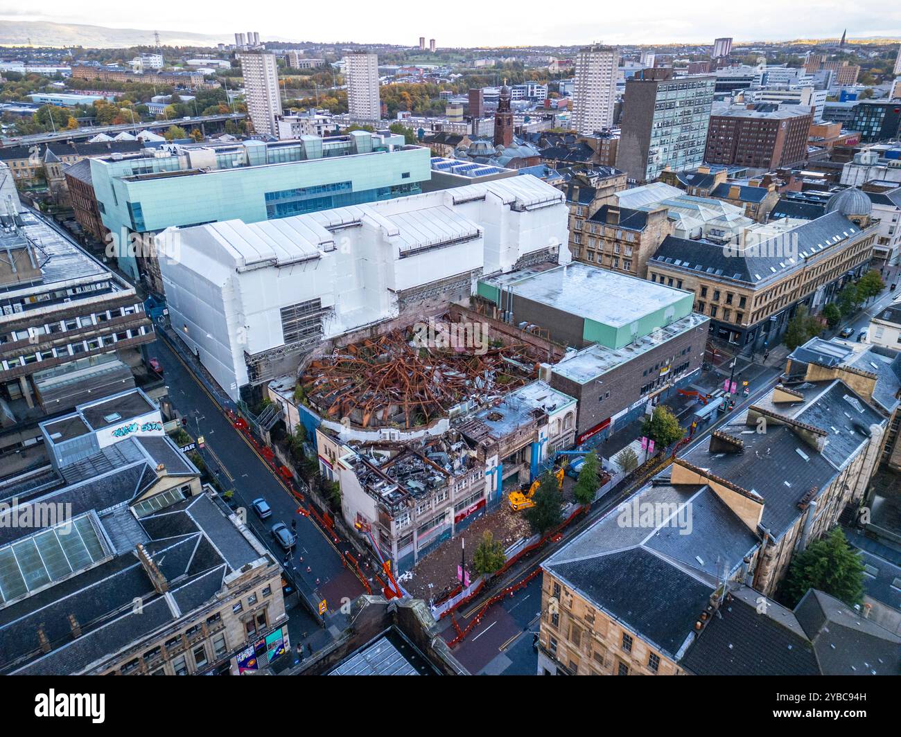 Aerial view of the O2 ABC former music venue on Sauchiehall Street ...