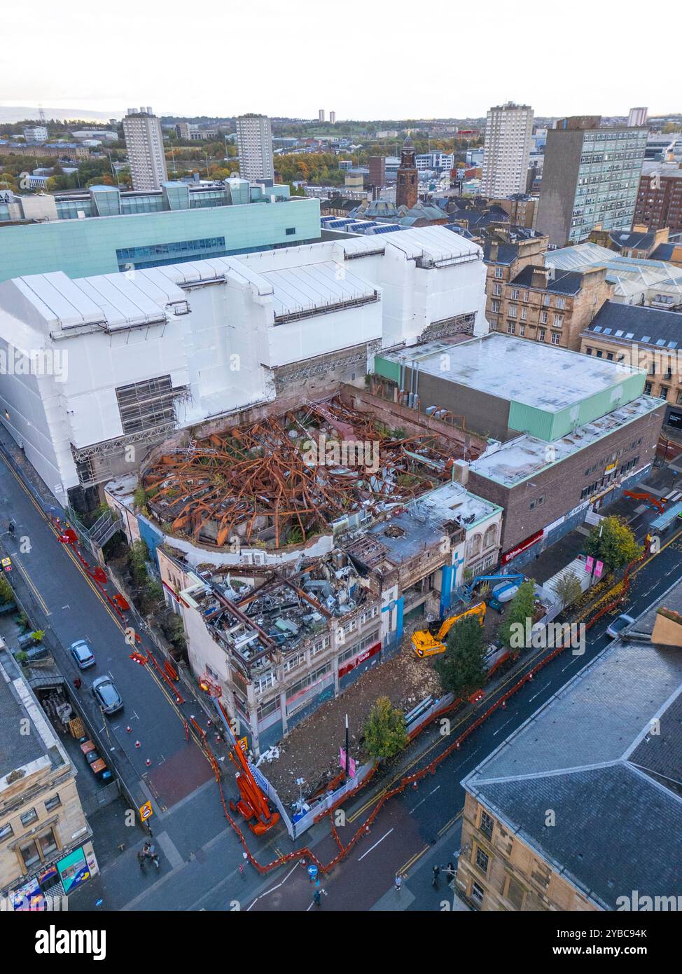 Aerial view of the O2 ABC former music venue on Sauchiehall Street ...