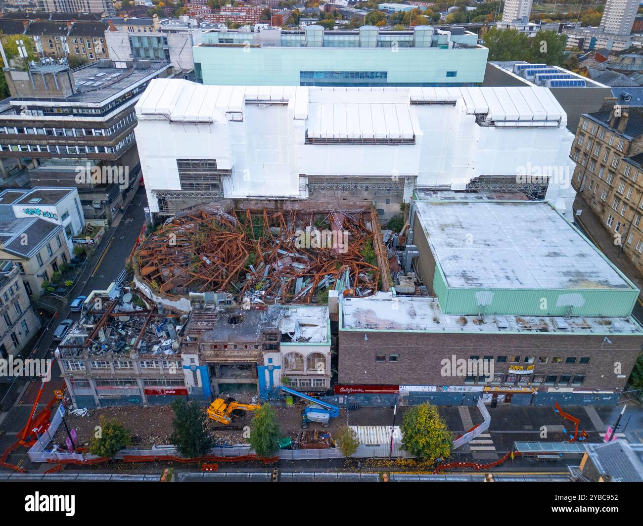 Aerial view of the O2 ABC former music venue on Sauchiehall Street ...