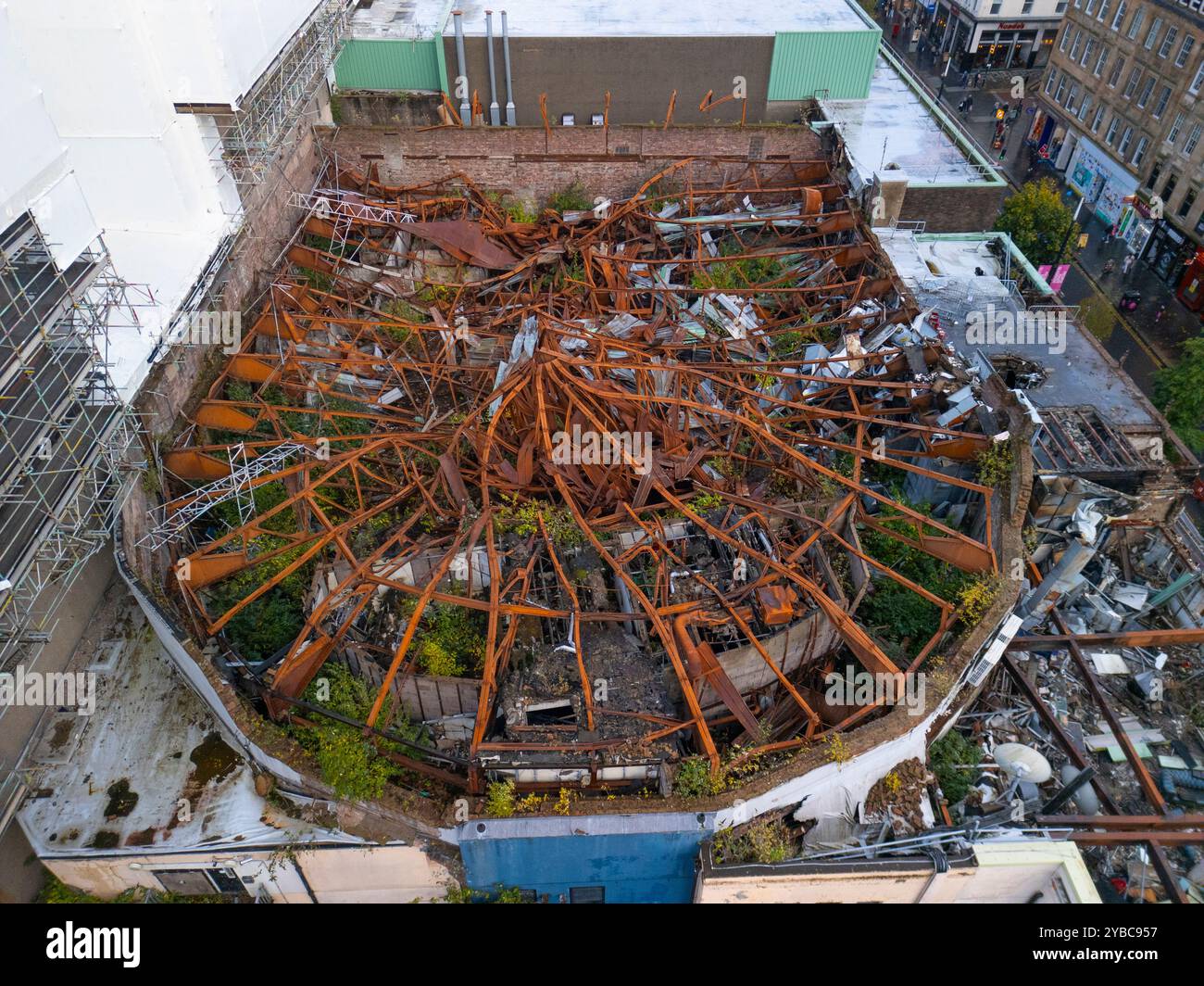 Aerial view of the O2 ABC former music venue on Sauchiehall Street ...
