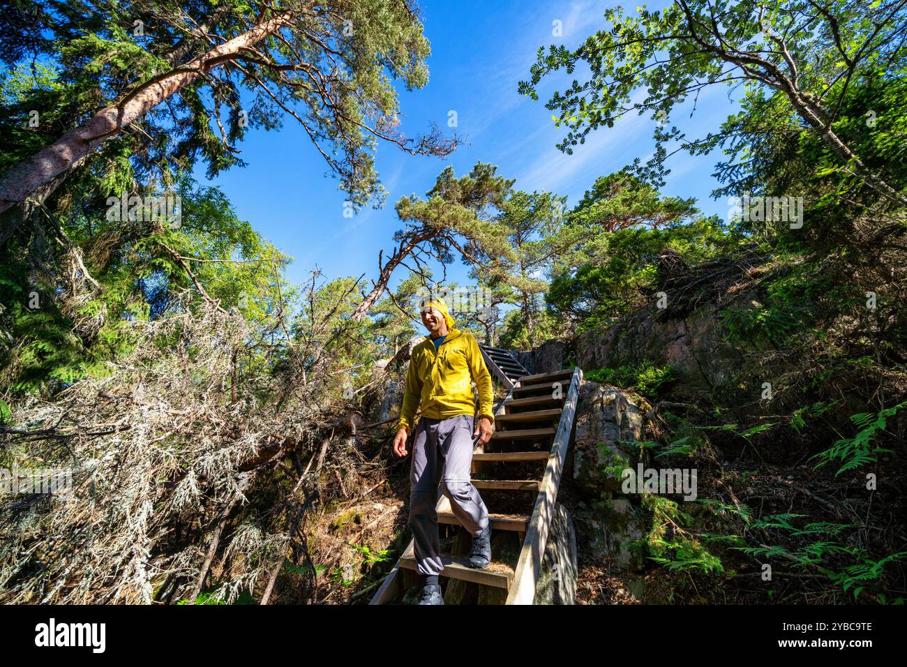 Hiking on the nature trail of Högland island, Kemiönsaari, Finland ...
