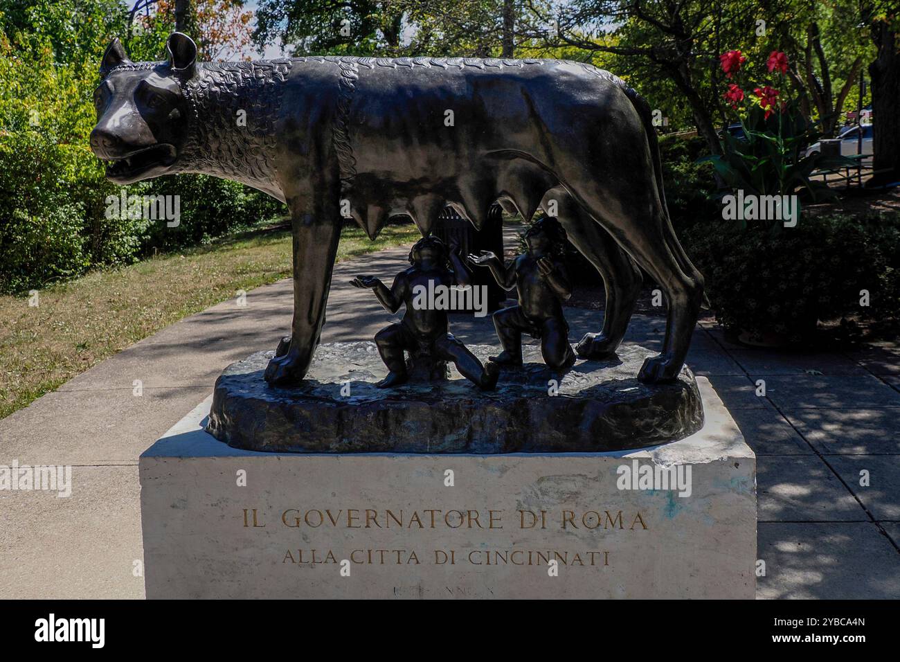 The Cincinnati wolf statue was gifted by the people of Rome, Italy, to ...
