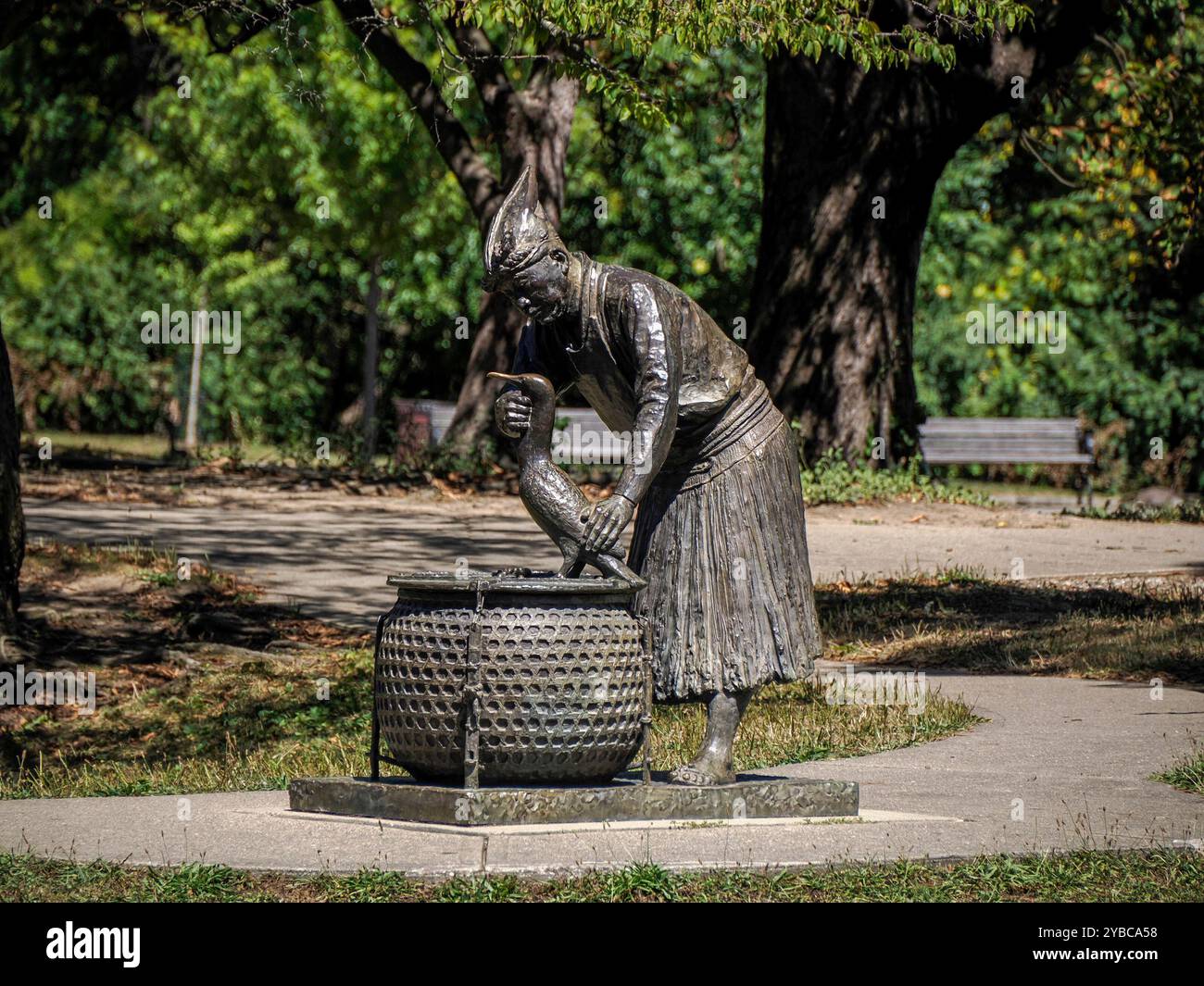 the japanese fisherman with cormorant statue in cincinnati eden park ...