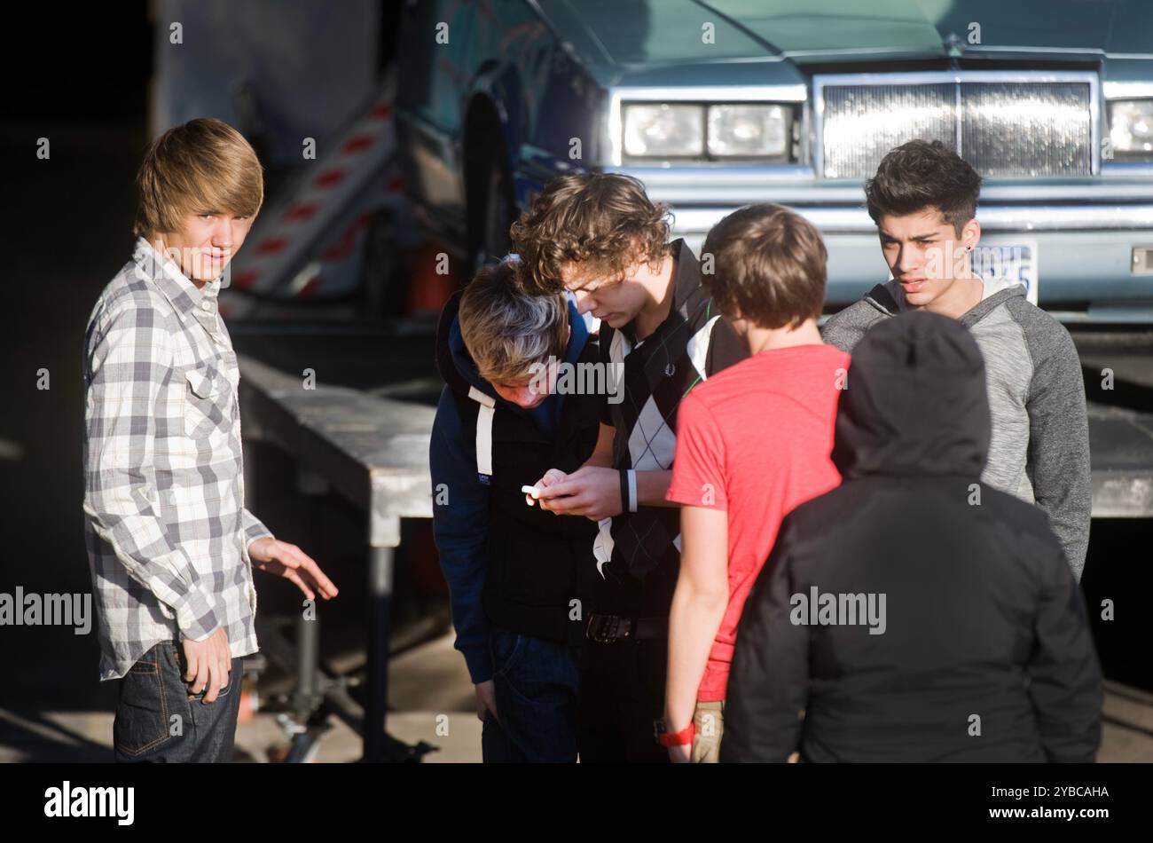 Pic shows: X factor 2010 Young fans with placards as Fledgling One ...