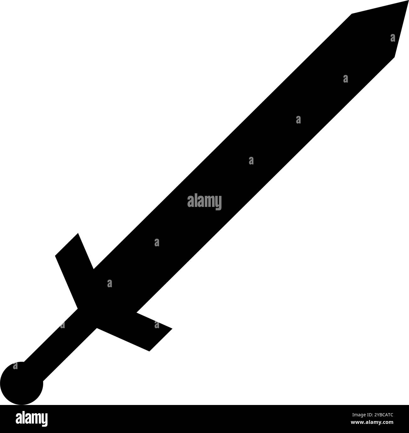 Sword silhouette icon. Attack silhouette icon. Editable vector Stock ...