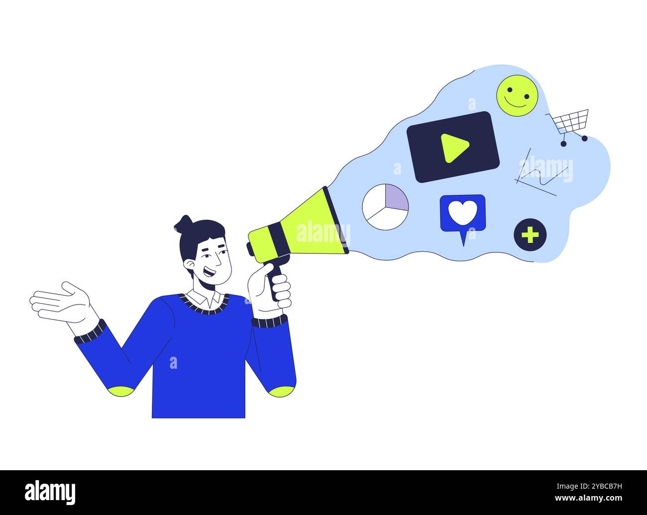 Digital advertising 2D illustration concept Stock Vector Image & Art ...