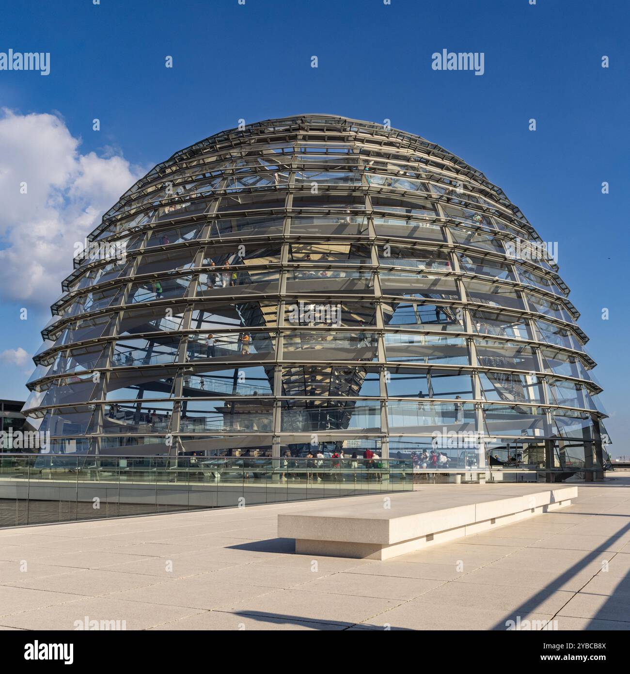The Reichstag building roof top, glass dome open to visitors on top of ...
