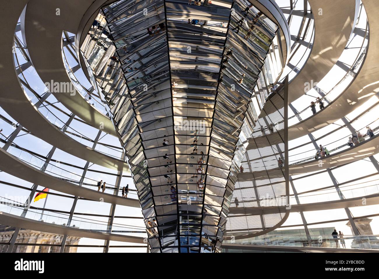 The Reichstag building dome interior, glass dome open to visitors on ...