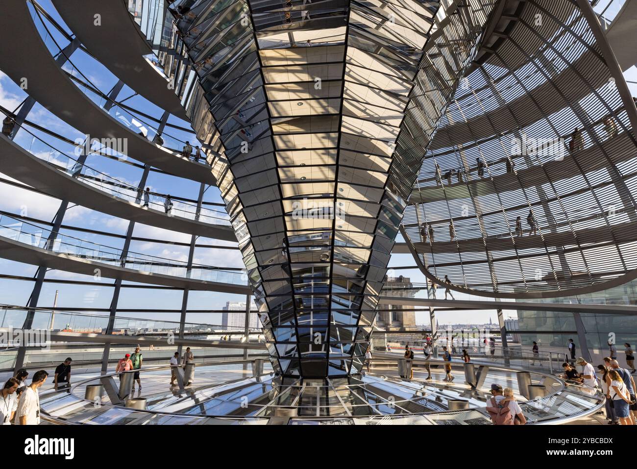 The Reichstag building dome interior, glass dome open to visitors on ...