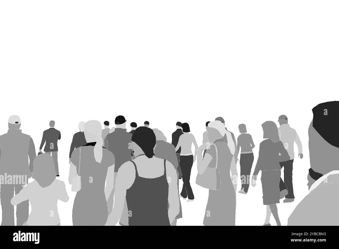 Crowd of people silhouettes. Exceptionally Large Crowd Of Silhouettes ...