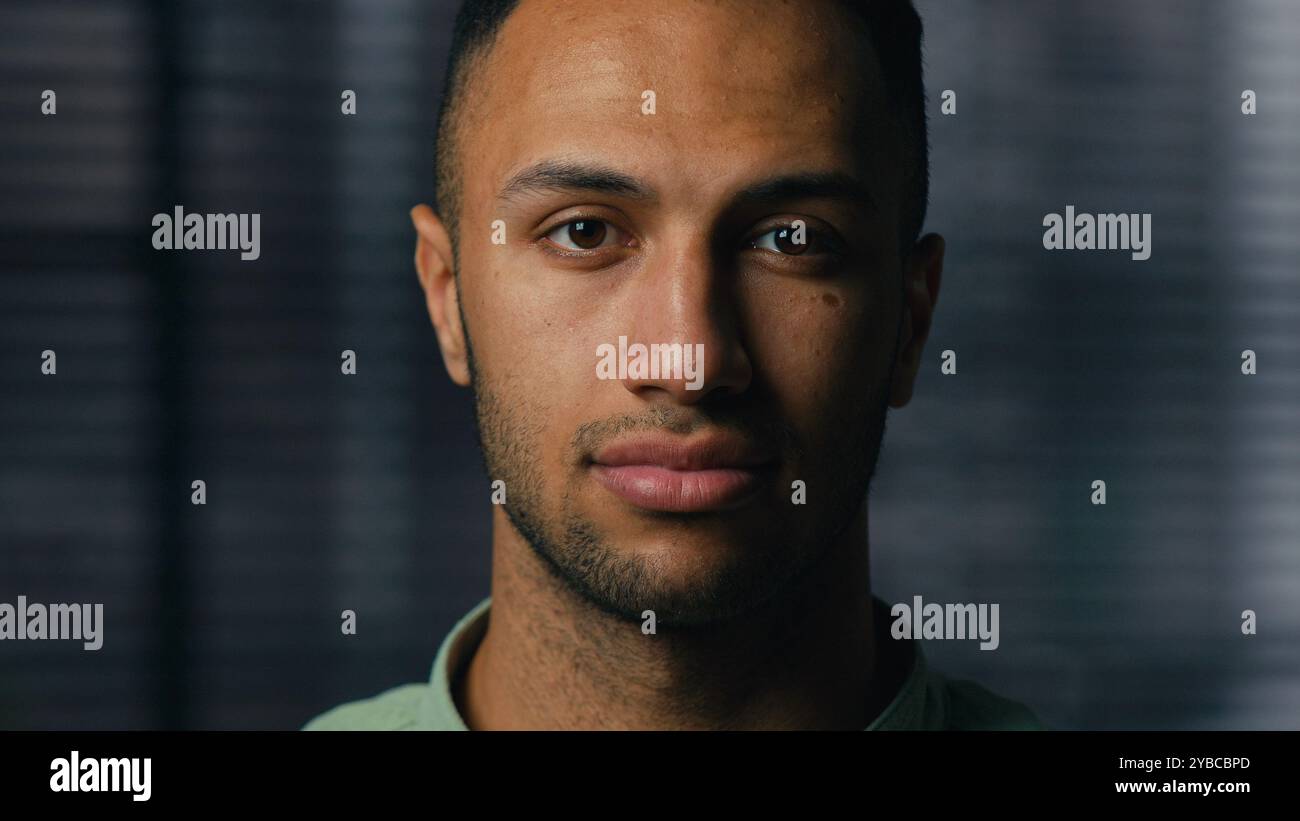 Close-up serious disappointed handsome african american man looking ...