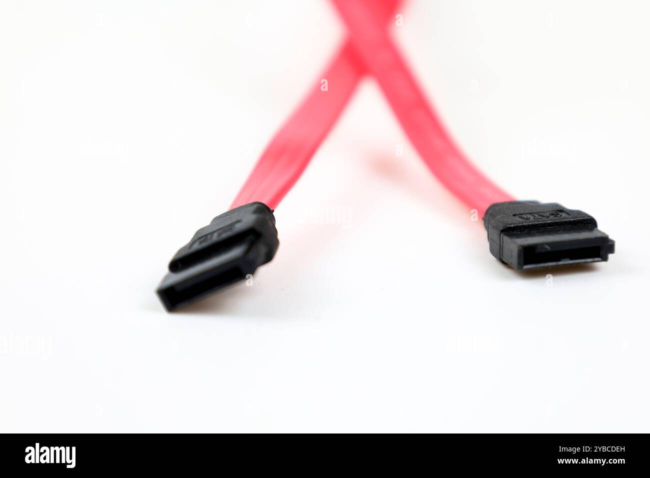 Red Sata connector on white background Stock Photo - Alamy