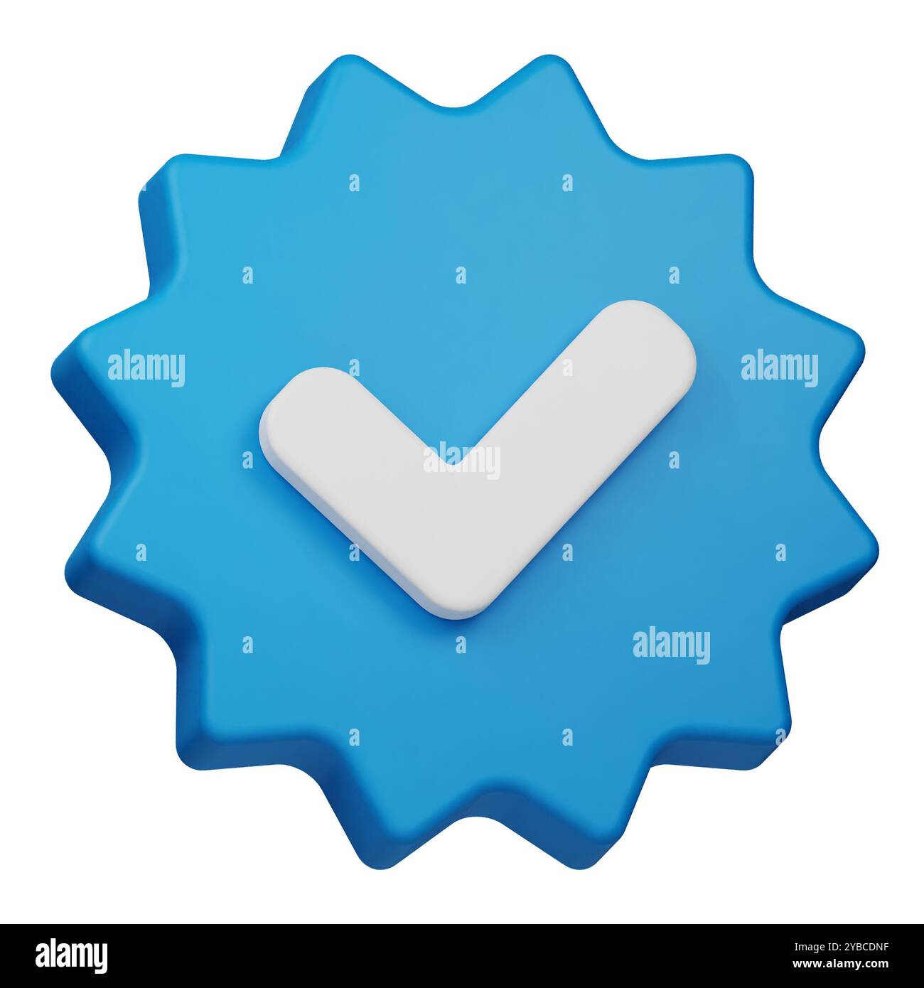 verified badge 3d icon isolated on white background Stock Photo - Alamy