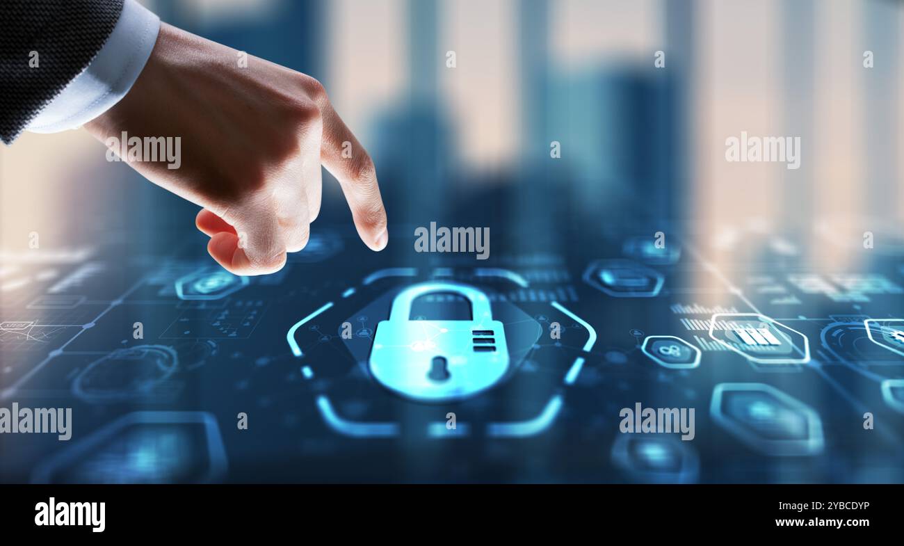 Cyber security system abstract technology background. Technology ...