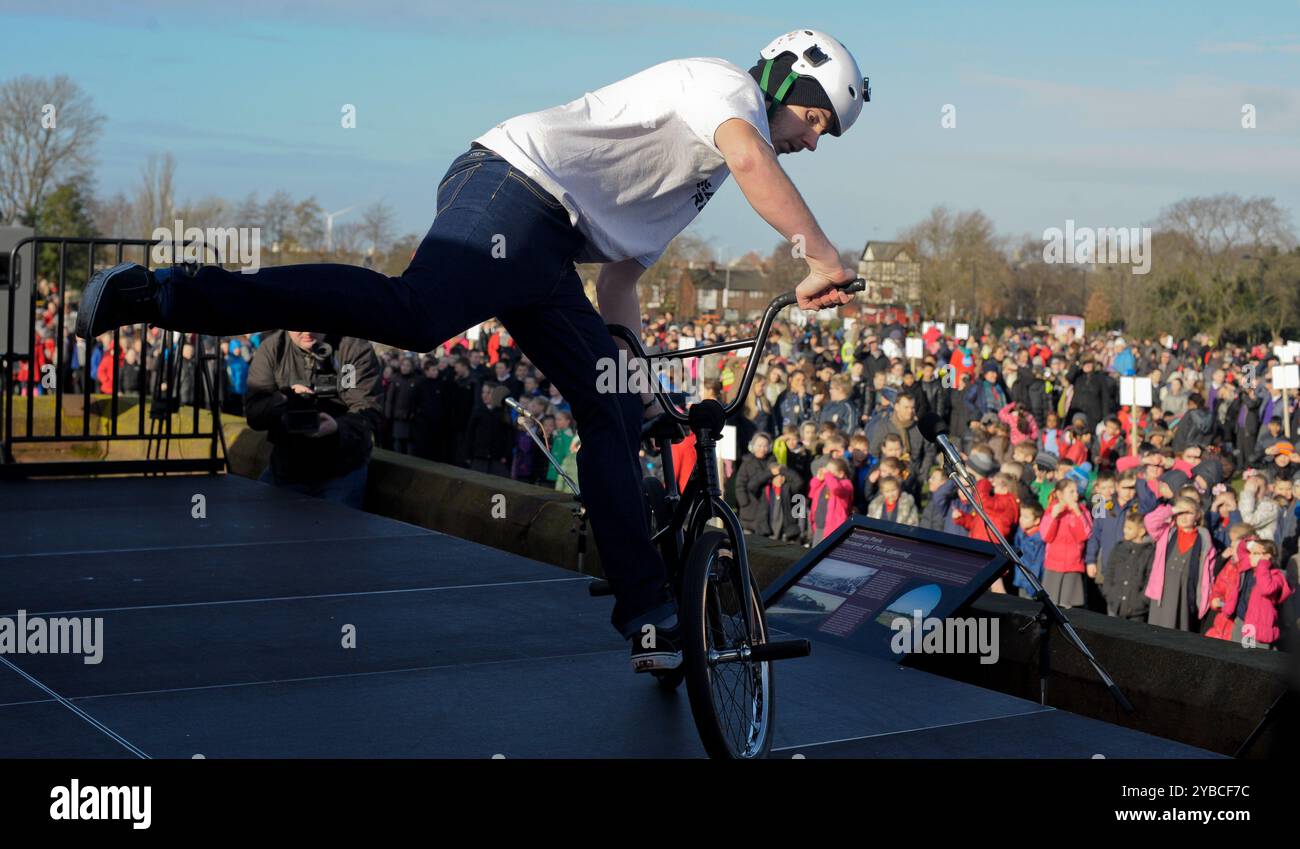 Matti Hemmings of Team Extreme performing flatland at Stanley Park ...