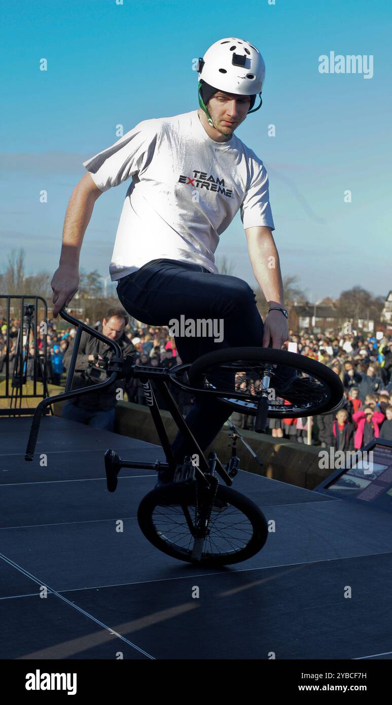 Matti Hemmings of Team Extreme performing flatland at Stanley Park ...