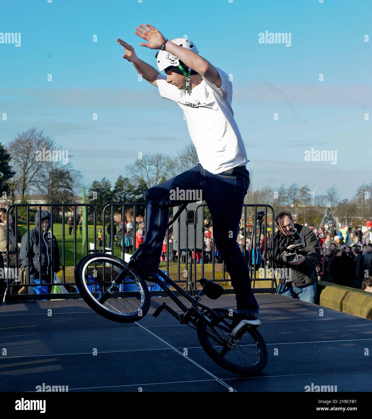 Matti Hemmings of Team Extreme performing flatland at Stanley Park ...