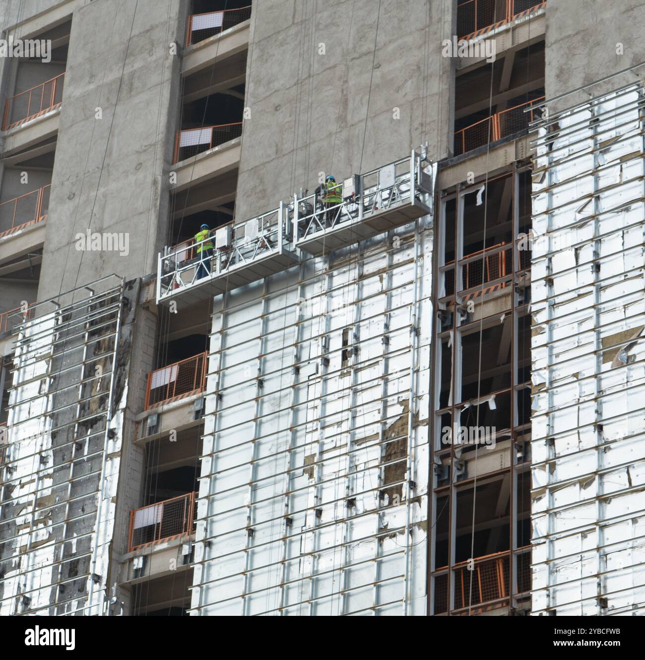 Building under construction with workers. Construction worker ...