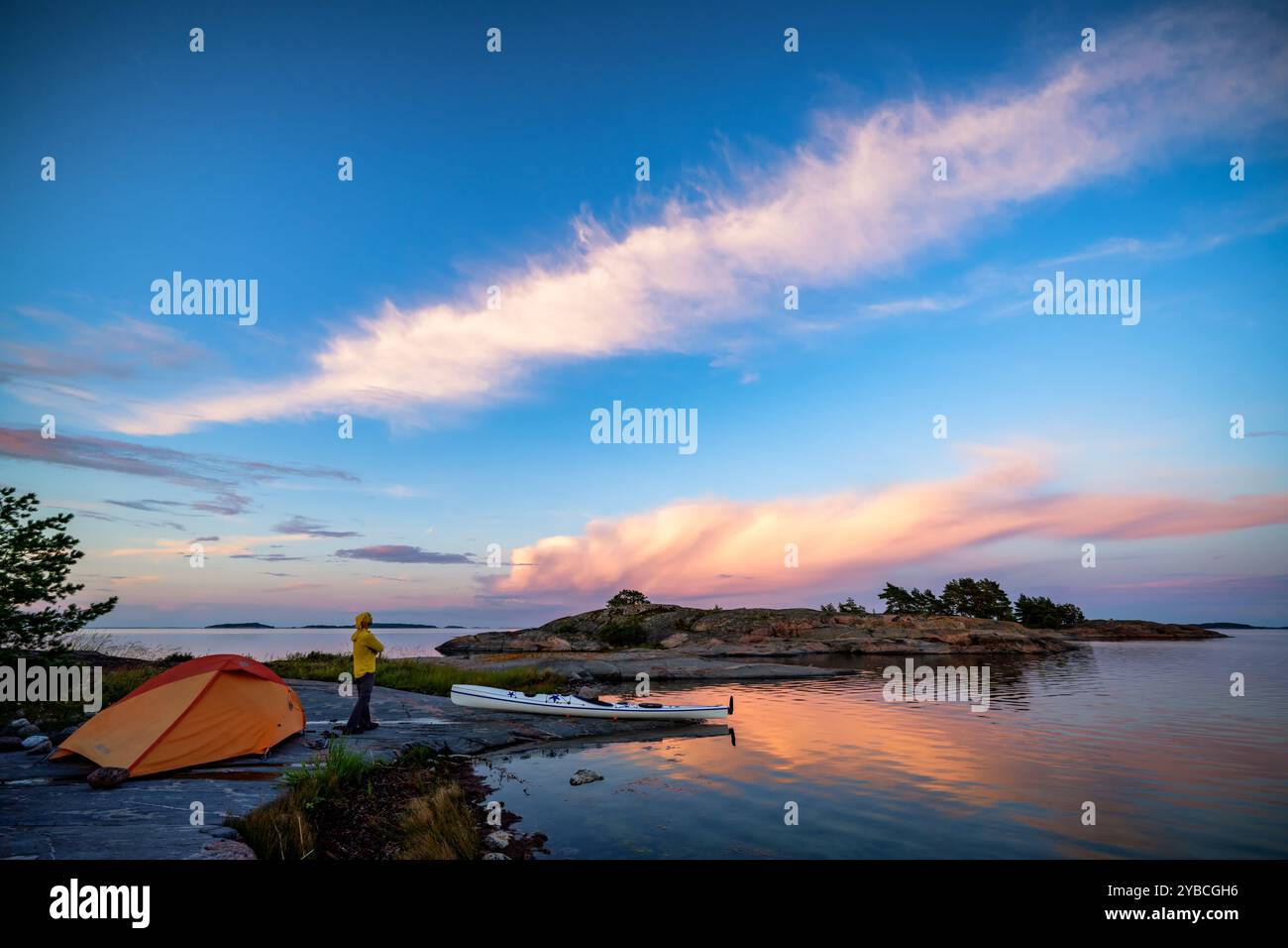 Kayaking and camping at Parainen archipelago, Finland Stock Photo - Alamy