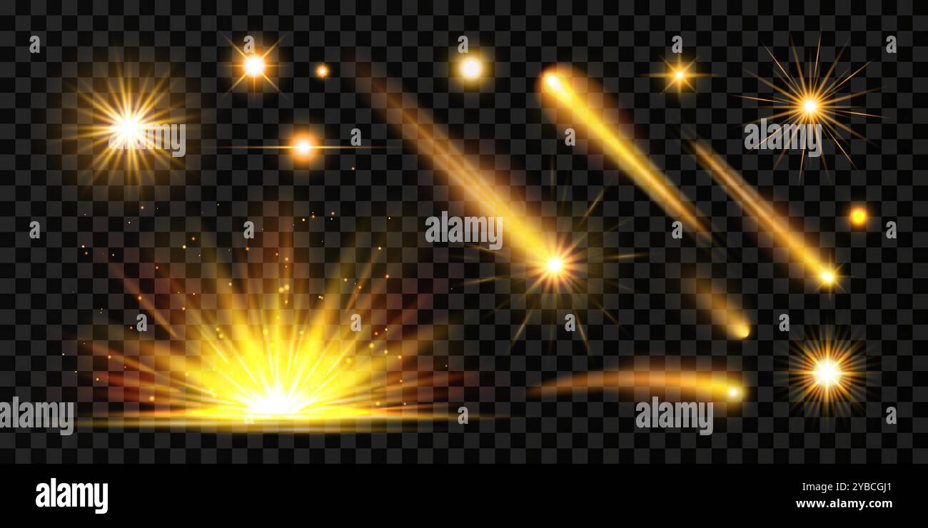 Set realistic golden burst Stock Vector Images - Alamy