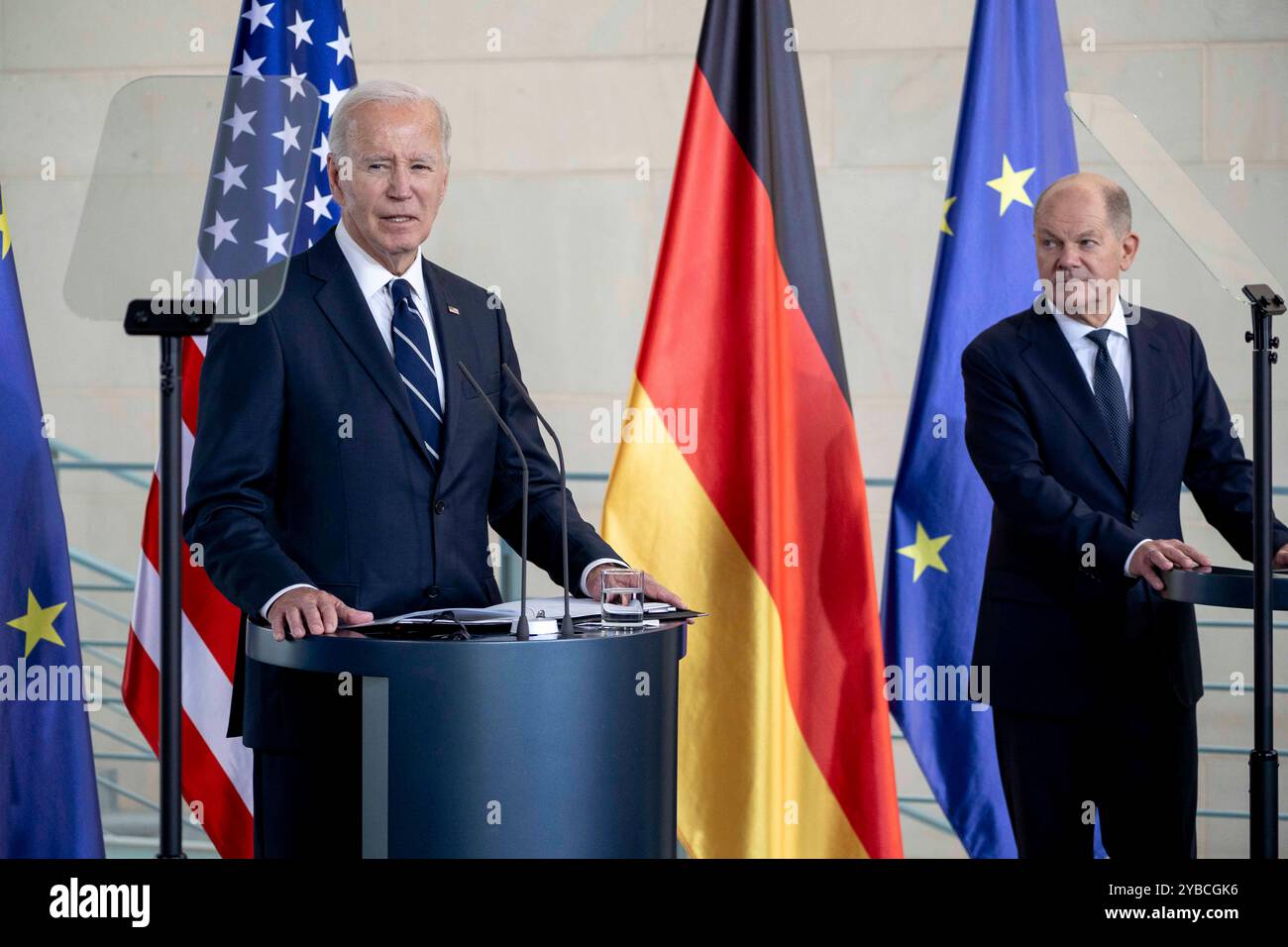 18th October 2024, Berlin, Germany. Press statements with the American ...