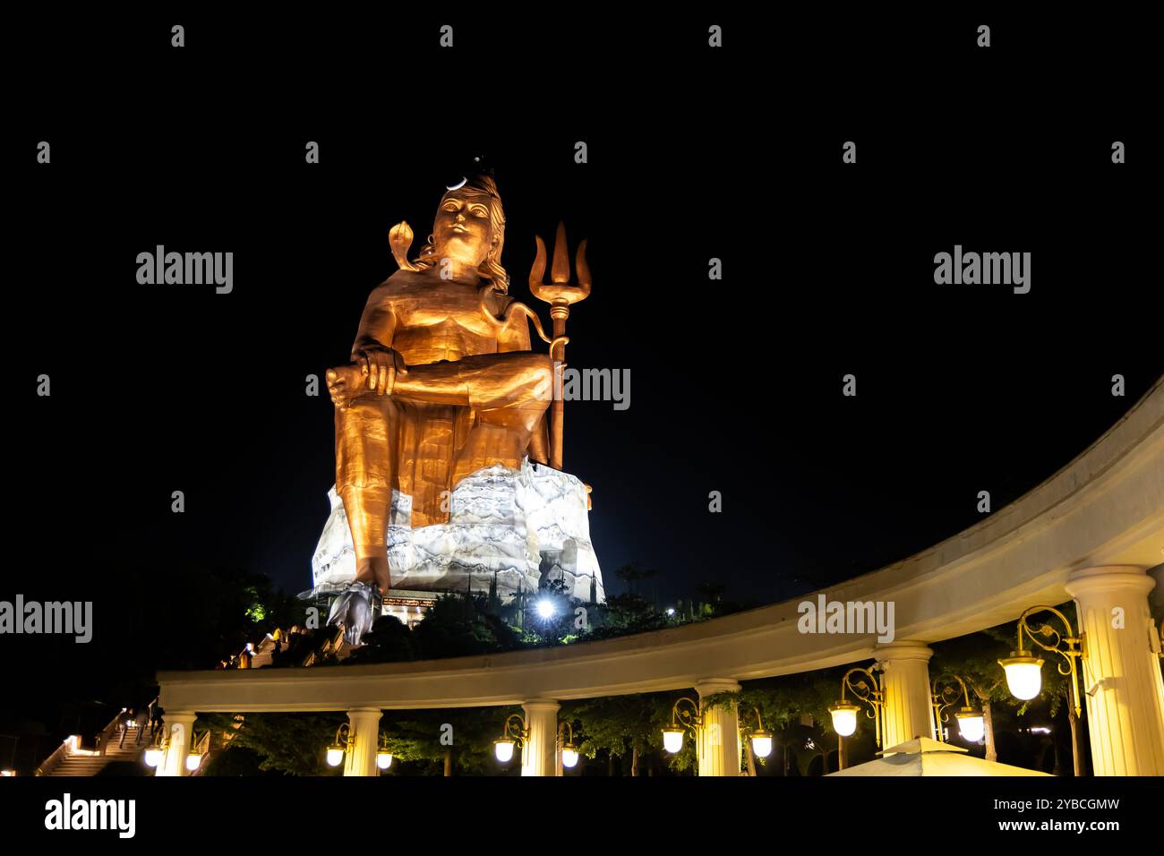 Isolated Statue of holy Hindu Lord Shiva in Meditation Posture with ...