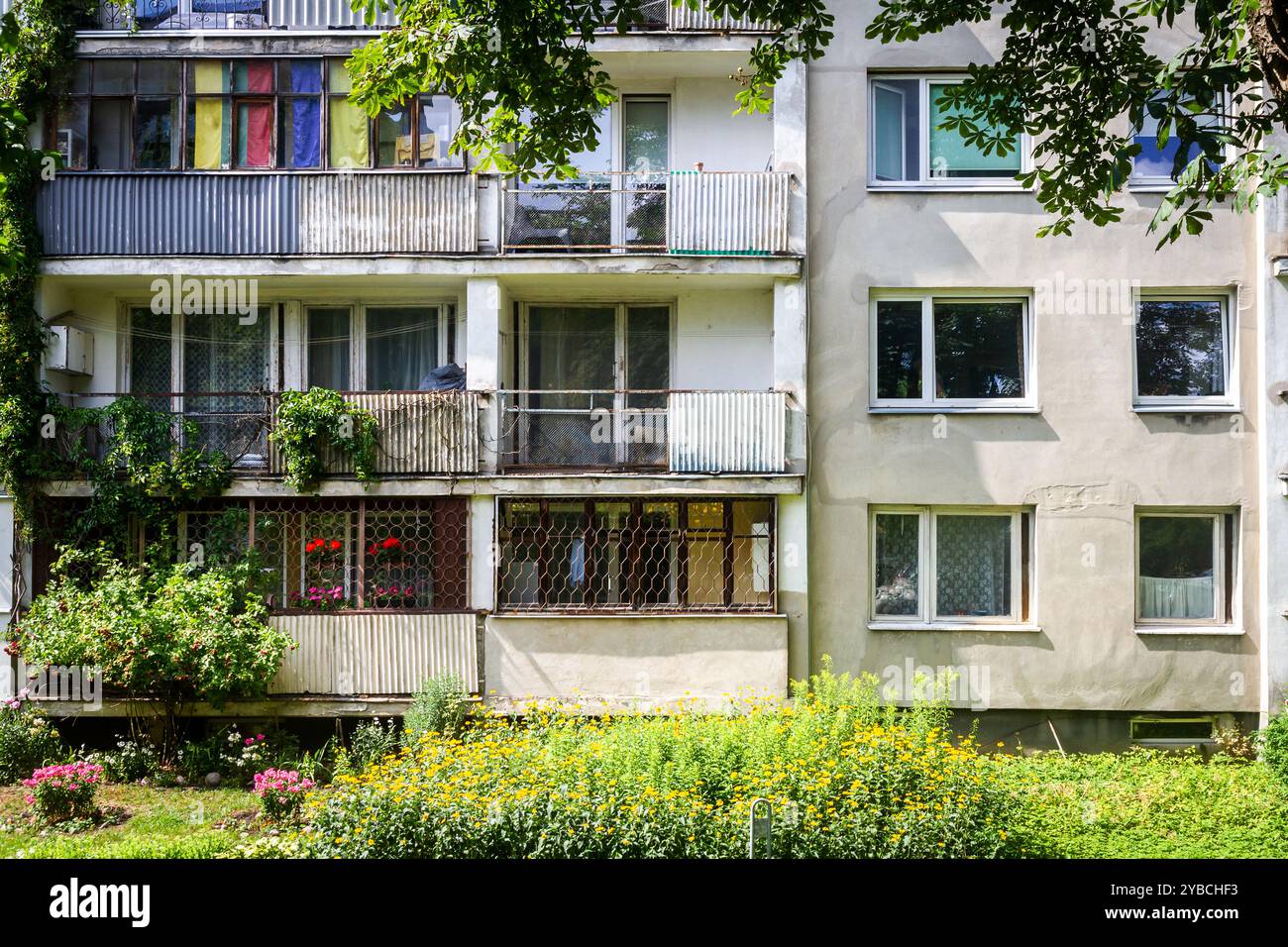 Soviet era architecture style of living district in Vilnius, Lithuania ...