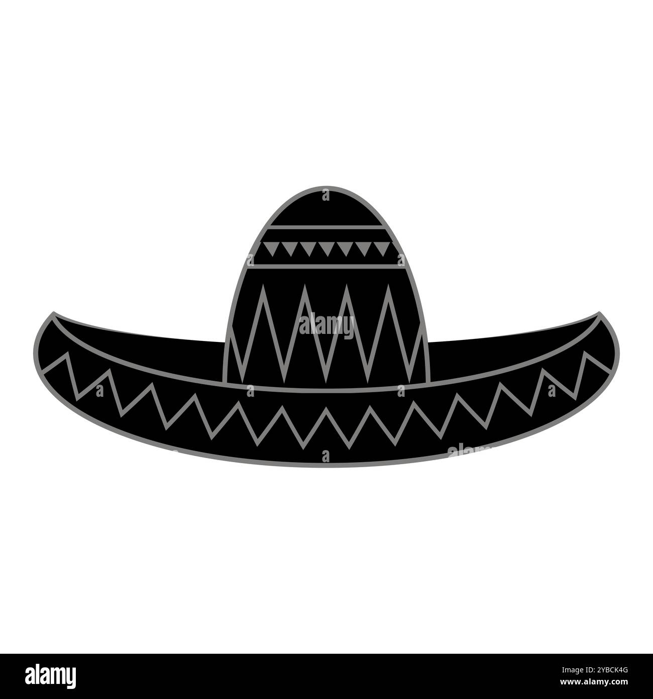 Vector Mexican sombrero with maracas. Cinco de mayo symbol isolated on ...
