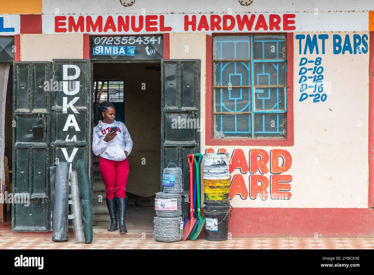 St Margarets shopping centre and hardware shop, near Nairobi, Kenya ...