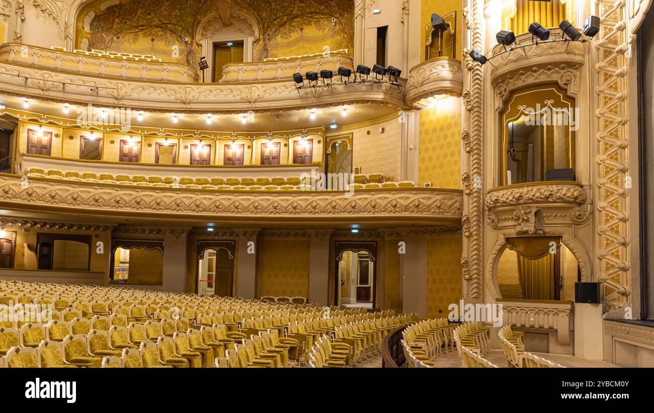 Vichy, France - May 1, 2024: Interior in art niveau or art deco style of the Opera house UNESCO ...