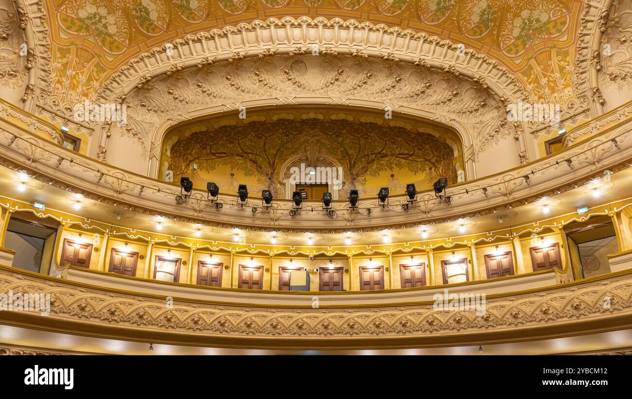 Vichy, France - May 1, 2024: Interior in art niveau or art deco style of the Opera house UNESCO ...
