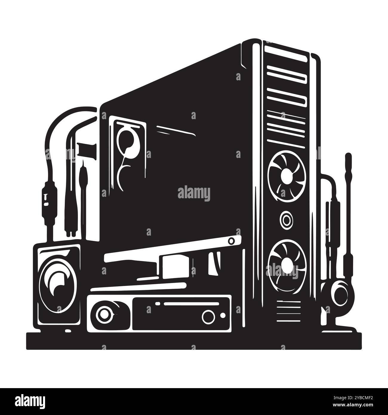 Woman computer silhouette Stock Vector Images - Alamy