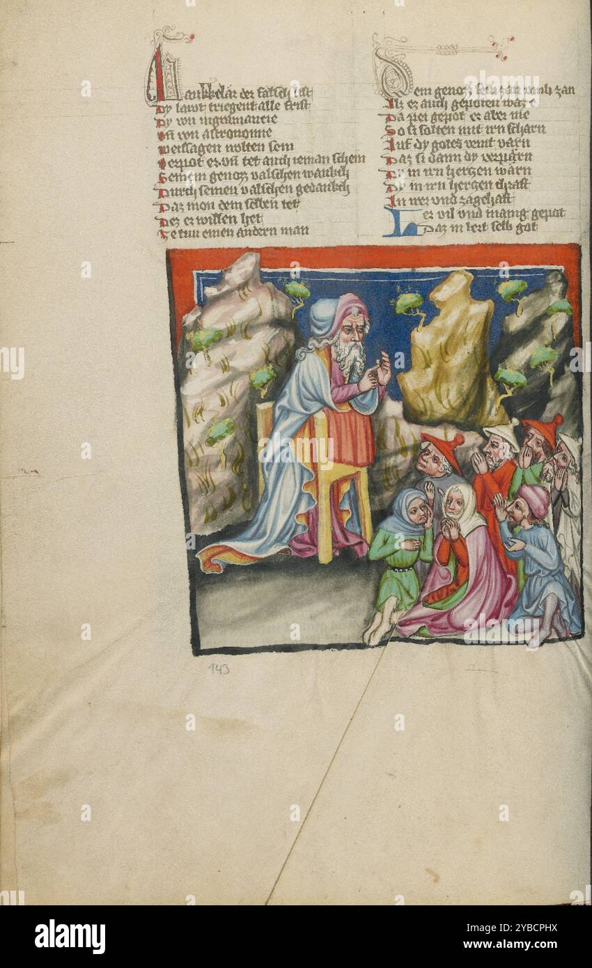 Moses's Last Prophecies; Weltchronik, about 1400-1410 Stock Photo - Alamy