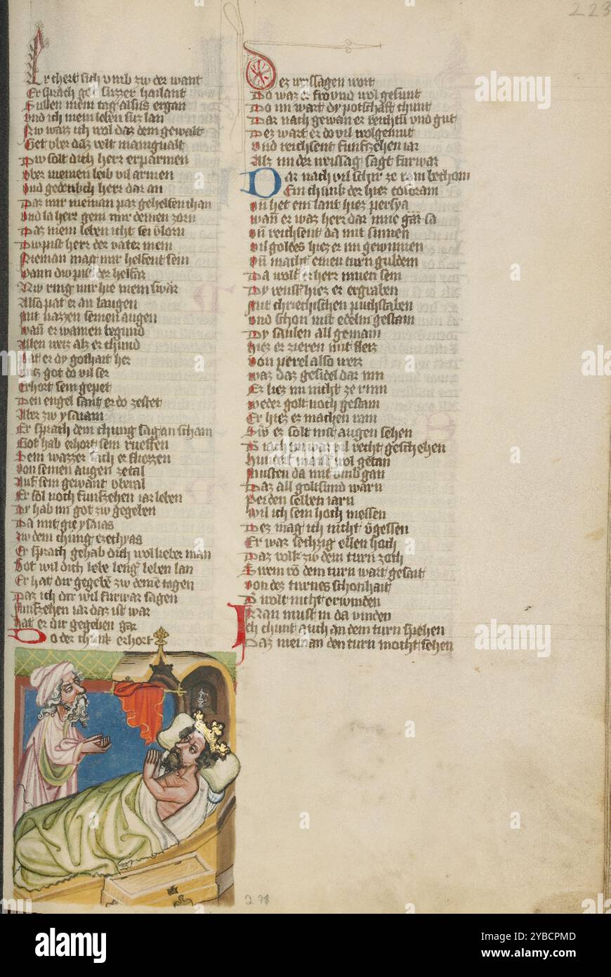 Isaiah before the Sick King Hezekiah; Weltchronik, about 1400-1410 ...