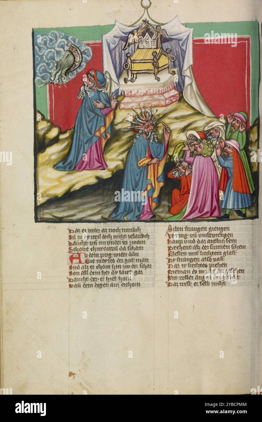 Moses and the Ark of the Covenant; Weltchronik, about 1400-1410 ...