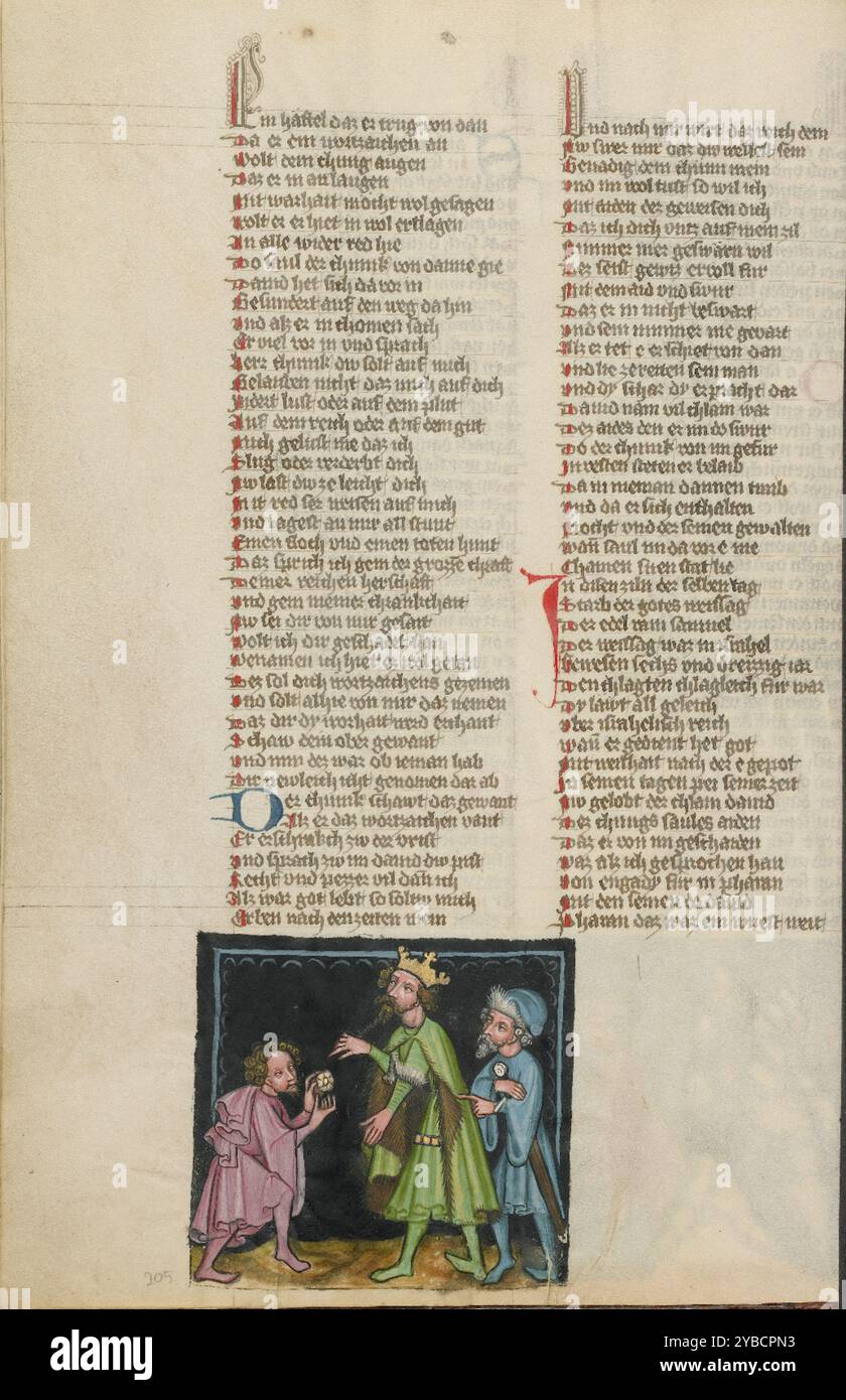 David before Saul; Weltchronik, about 1400-1410 Stock Photo - Alamy