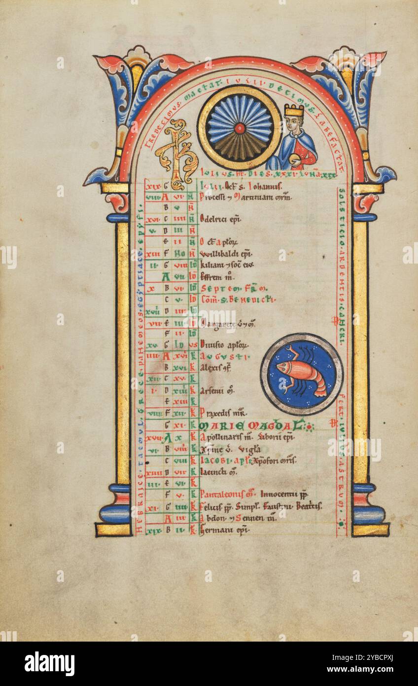 Julius Caesar; Zodiacal Sign of Cancer; Stammheim Missal, probably ...