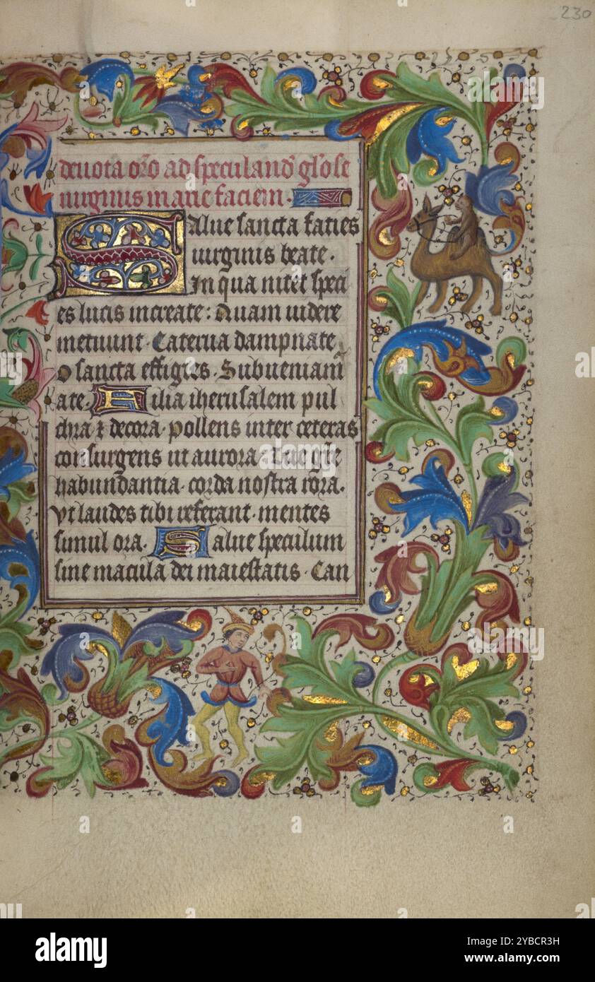 Decorated Initial S; Book of Hours, about 1450-1455 Stock Photo - Alamy