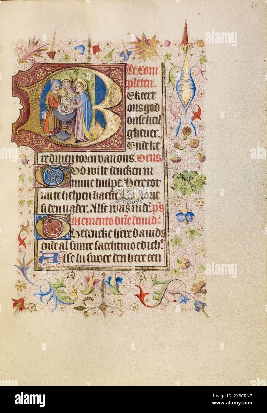 Initial B: The Presentation in the Temple; Book of Hours, after 1460 ...