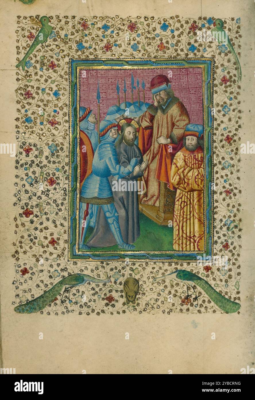 Christ before Herod; Book of Hours, about 1460 Stock Photo - Alamy