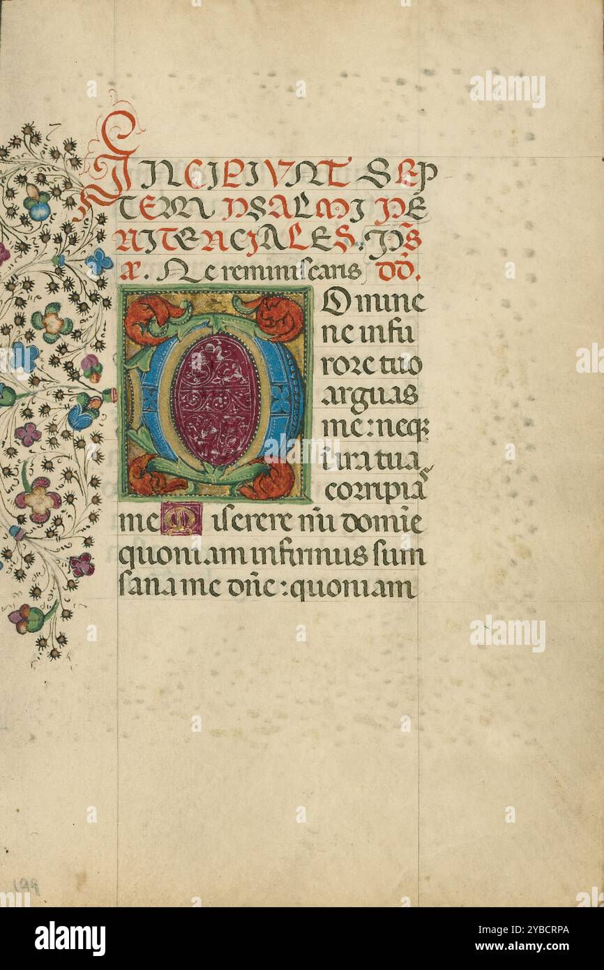 Decorated Initial D; Book of Hours, about 1460 Stock Photo - Alamy