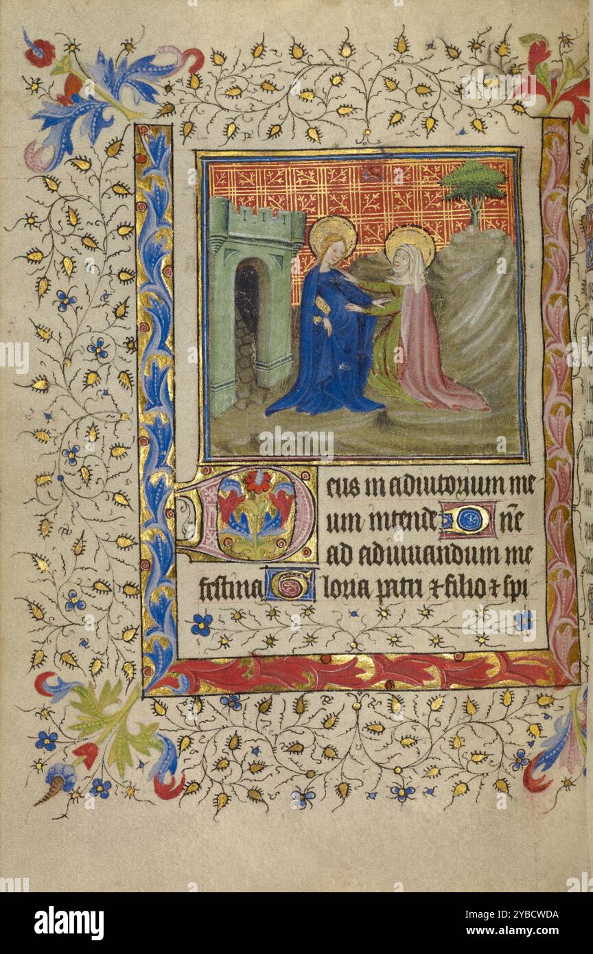 The Visitation; Book of Hours, about 1400-1410. The Virgin Mary and St ...