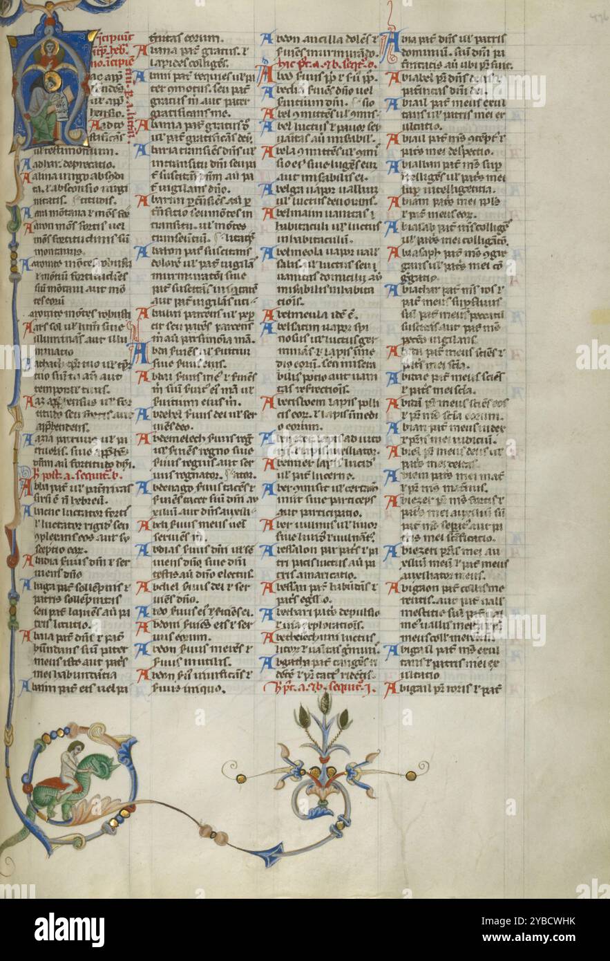 Initial A: Monk Seated; Glossary of Hebrew Names; Abbey Bible, about ...