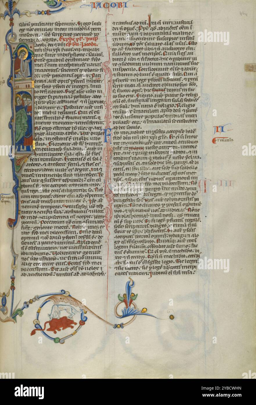 Initial I: Saint James with Christ above; Abbey Bible, about 1250-1262 ...