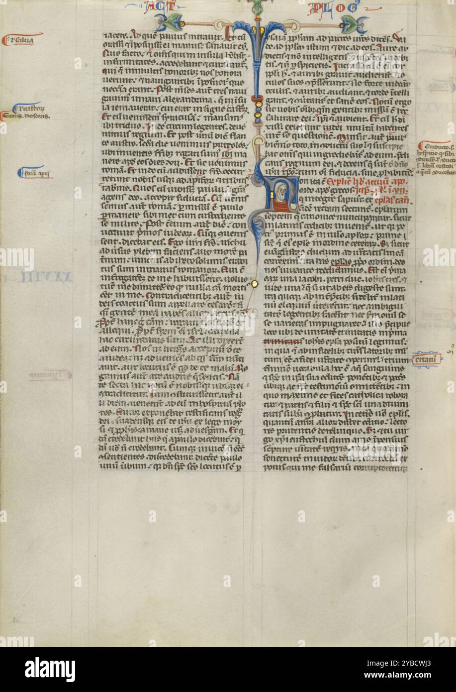 Inhabited Initial N ; Abbey Bible, about 1250-1262 Stock Photo - Alamy