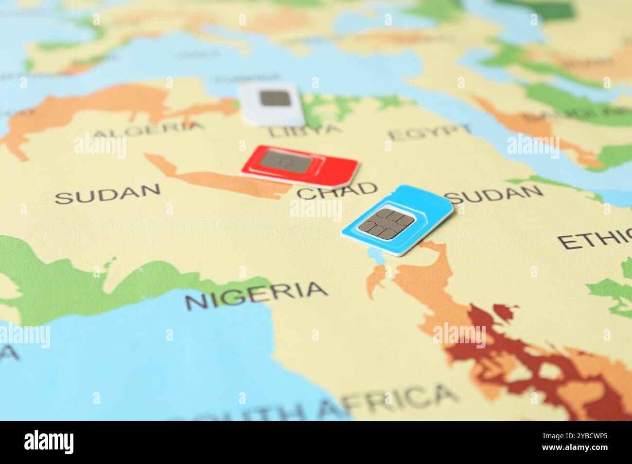 Group of SIM cards on world map, closeup Stock Photo - Alamy