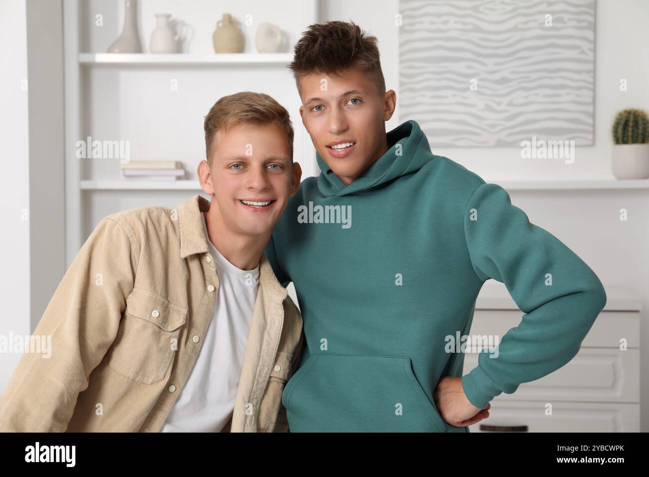 Portrait cute handsome brothers hi-res stock photography and images - Alamy