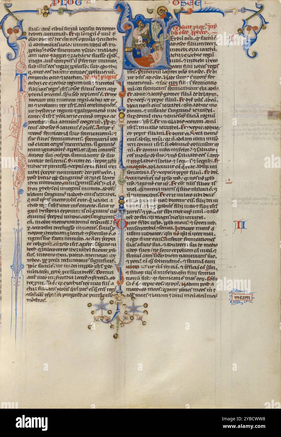 Initial V: Birth of Hosea; Abbey Bible, about 1250-1262 Stock Photo - Alamy