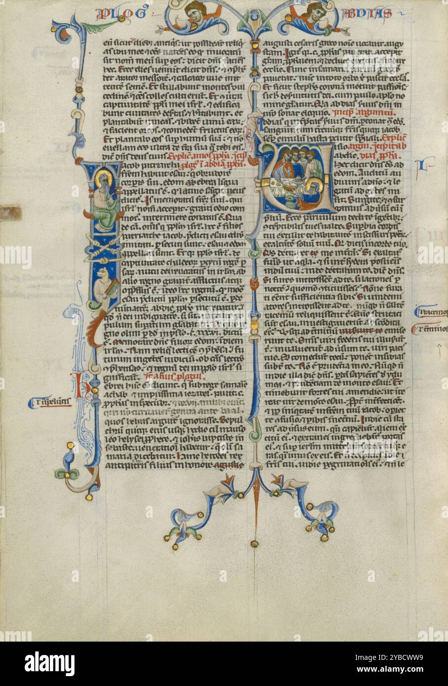 Initial I: Obadiah; Initial V: Obadiah Offering Food; Abbey Bible ...